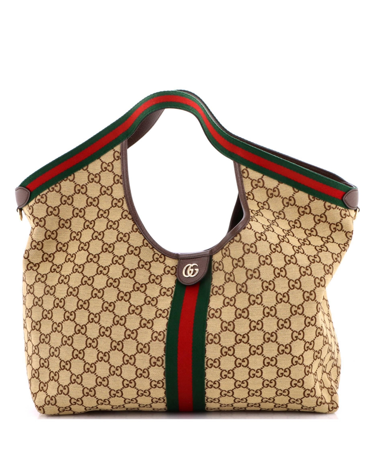 Click here for Pre-Owned Gucci Large Giglio Tote Gg Canvas - Brow... prices