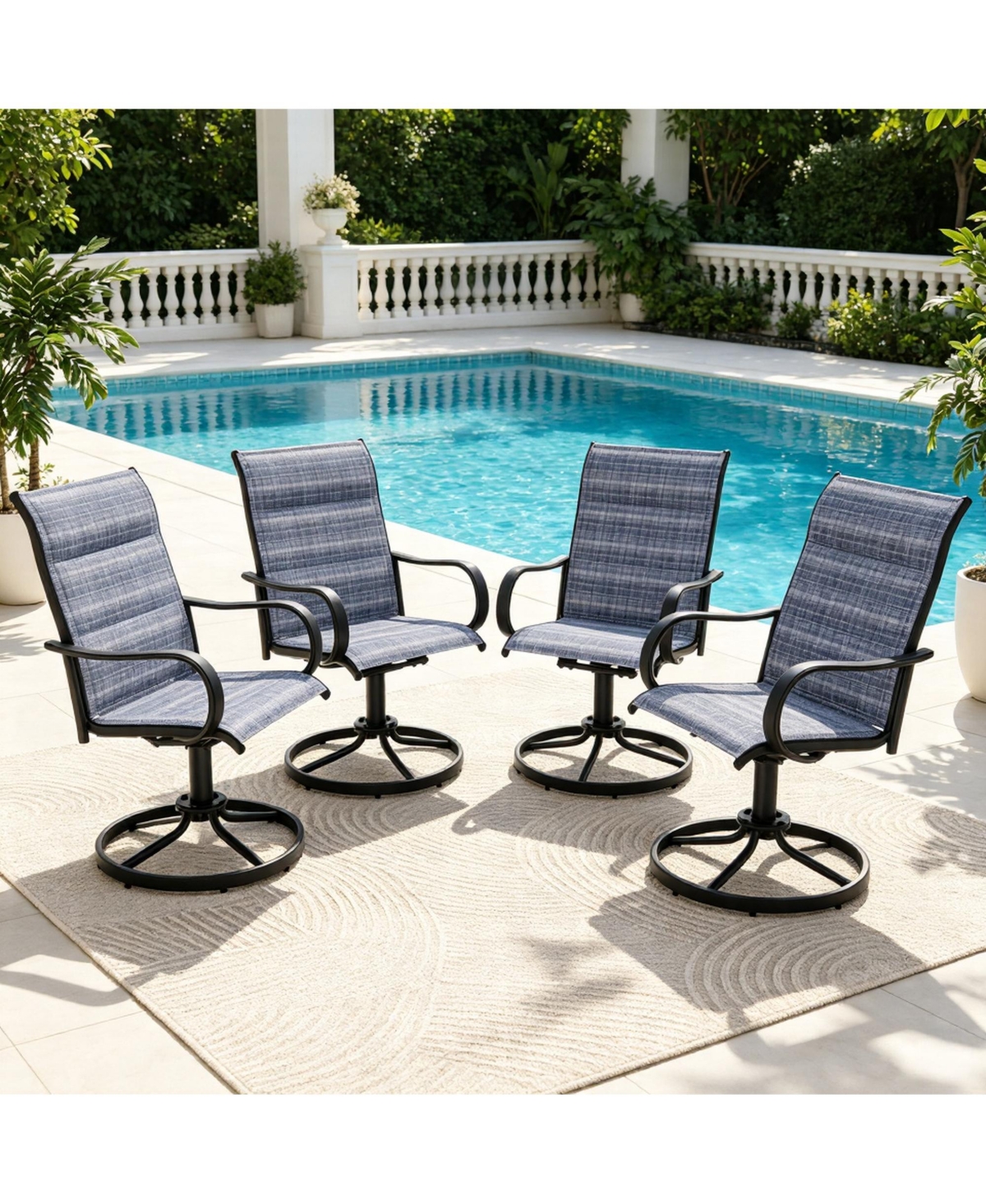 Click here for Swivel Patio Dining Chairs Set of 4  High Back Pat... prices