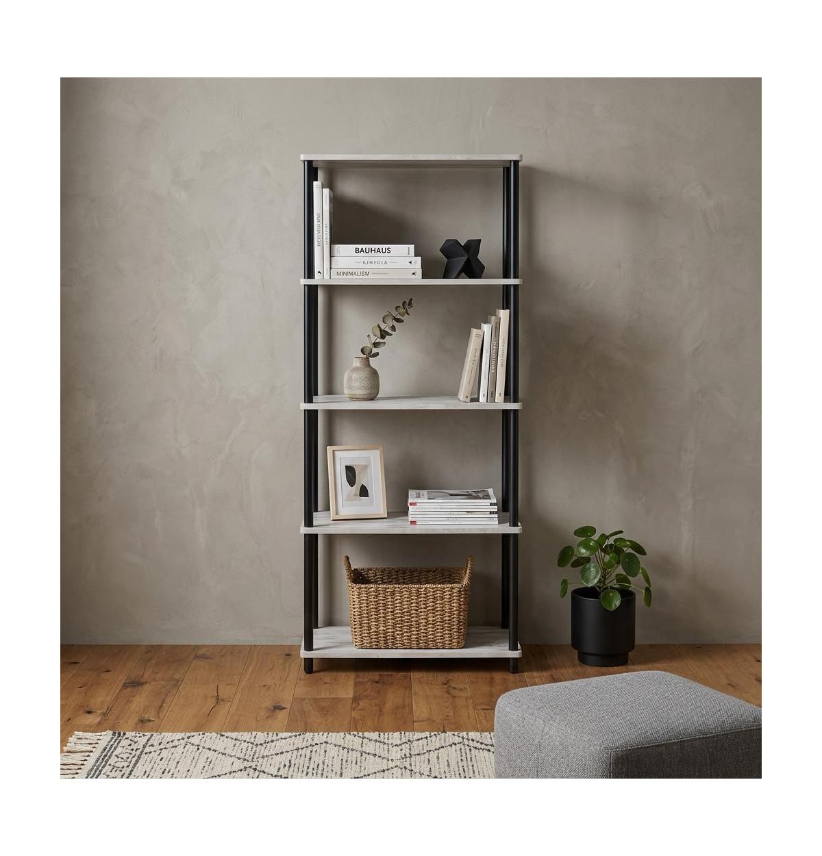 Click here for HomeRoots 44 Distressed Metal and Wood Four Tier E... prices