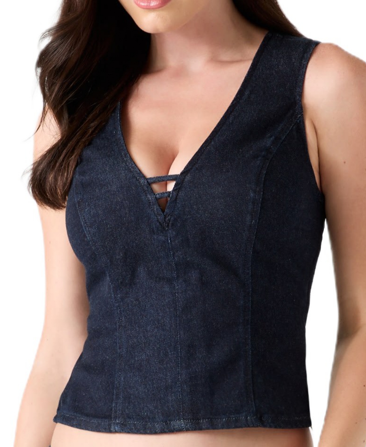 Click here for Guess Womens Briley Plunging V-Neck Cropped Sleeve... prices
