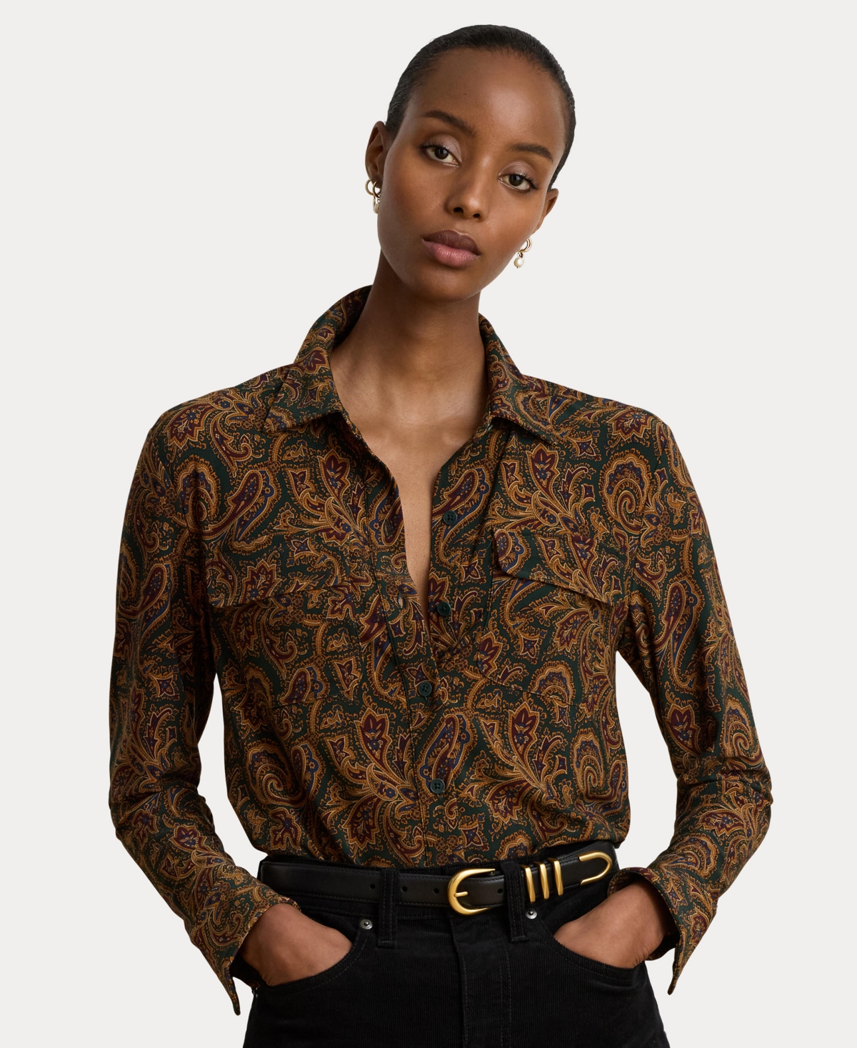 Click here for Lauren Ralph Lauren Womens Paisley Stretch Jersey... prices