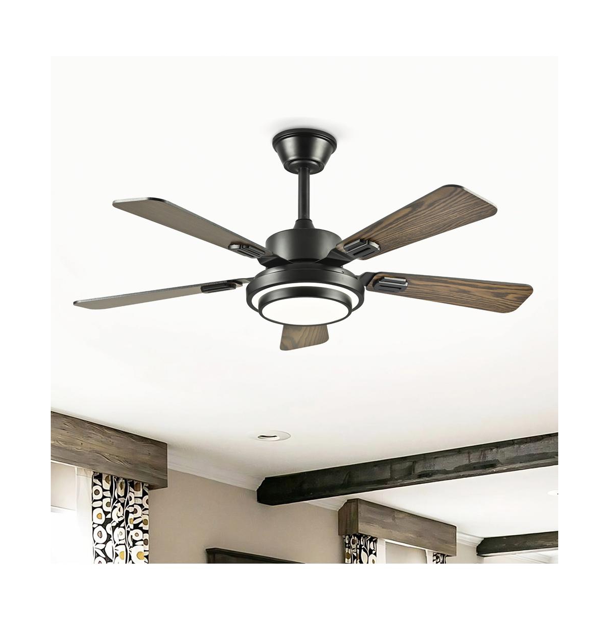 Click here for Sofucor 42-in Minimalism Black Ceiling Fan with Le... prices