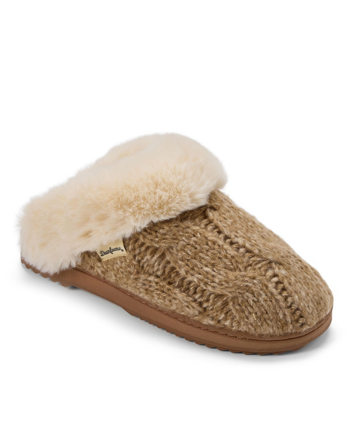 Click here for Dearfoams Womens Nicki Knit Scuff Cable Knit Slipp... prices