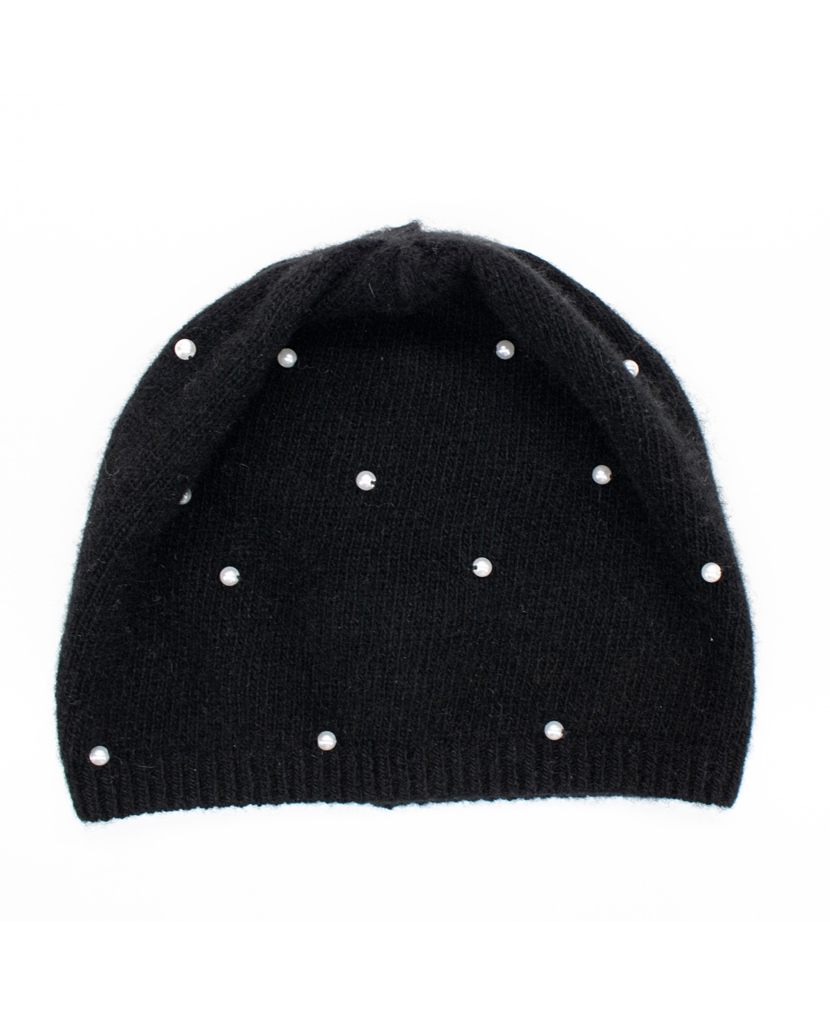 Click here for Portolano Cashmere Imitation Pearl Beanie Hat - Bl... prices