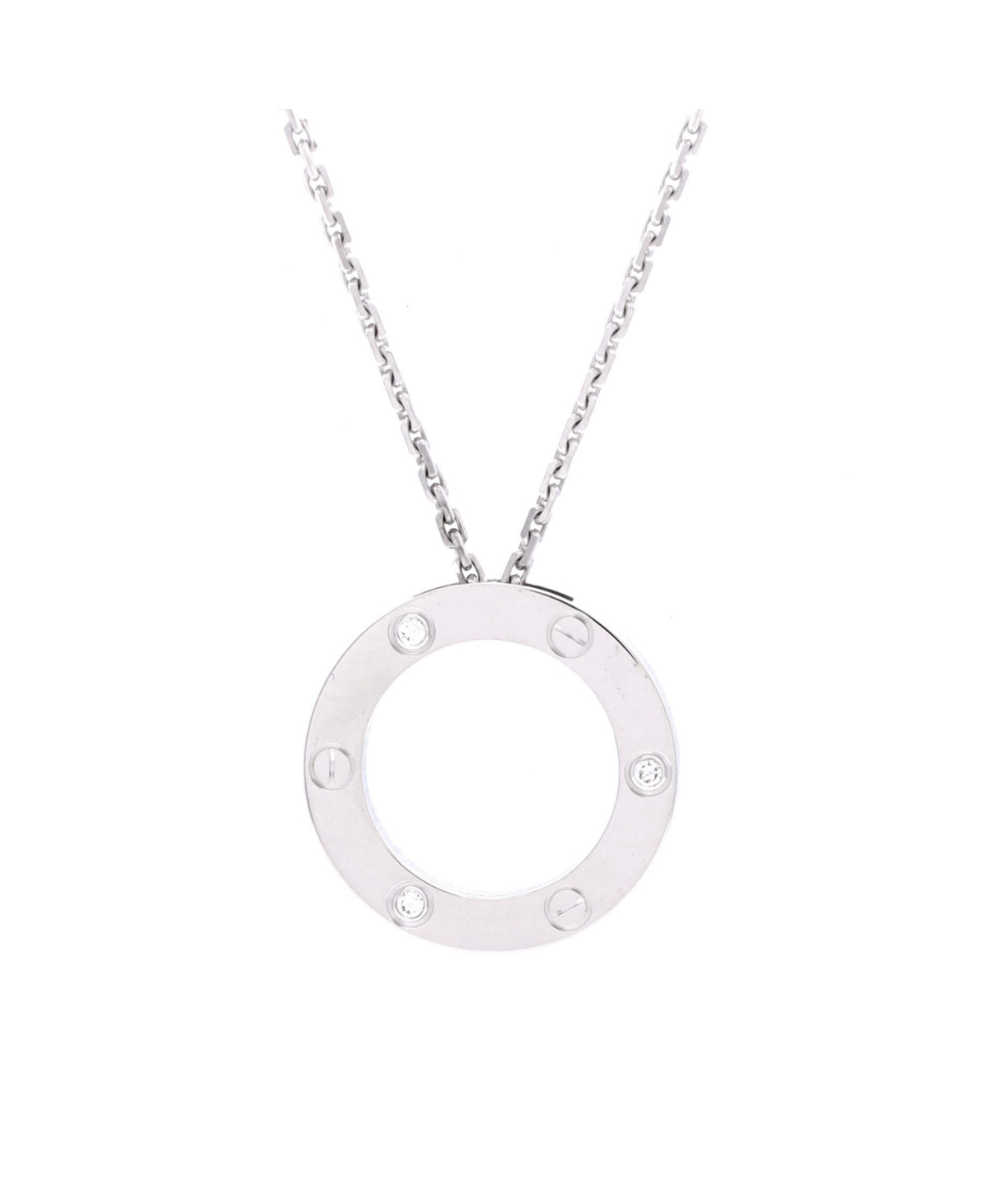 Click here for Pre-Owned Cartier 3 Diamonds Love Pendant Necklace... prices