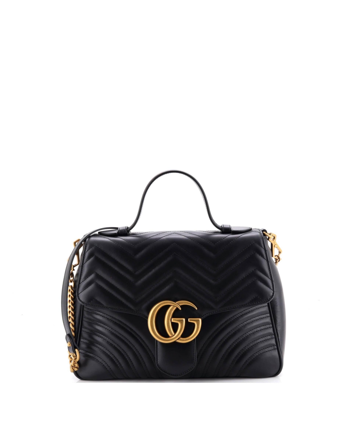 Click here for Pre-Owned Gucci Medium Gg Marmont Top Handle Flap... prices