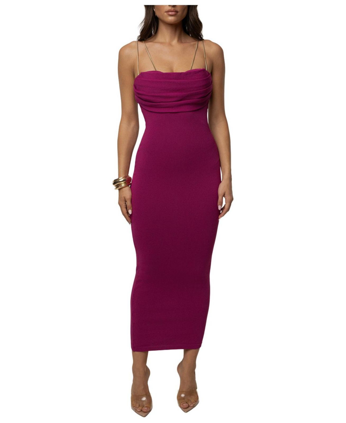 Click here for Jluxlabel Womens La Lune Drape Cowl-Neckline Sleev... prices