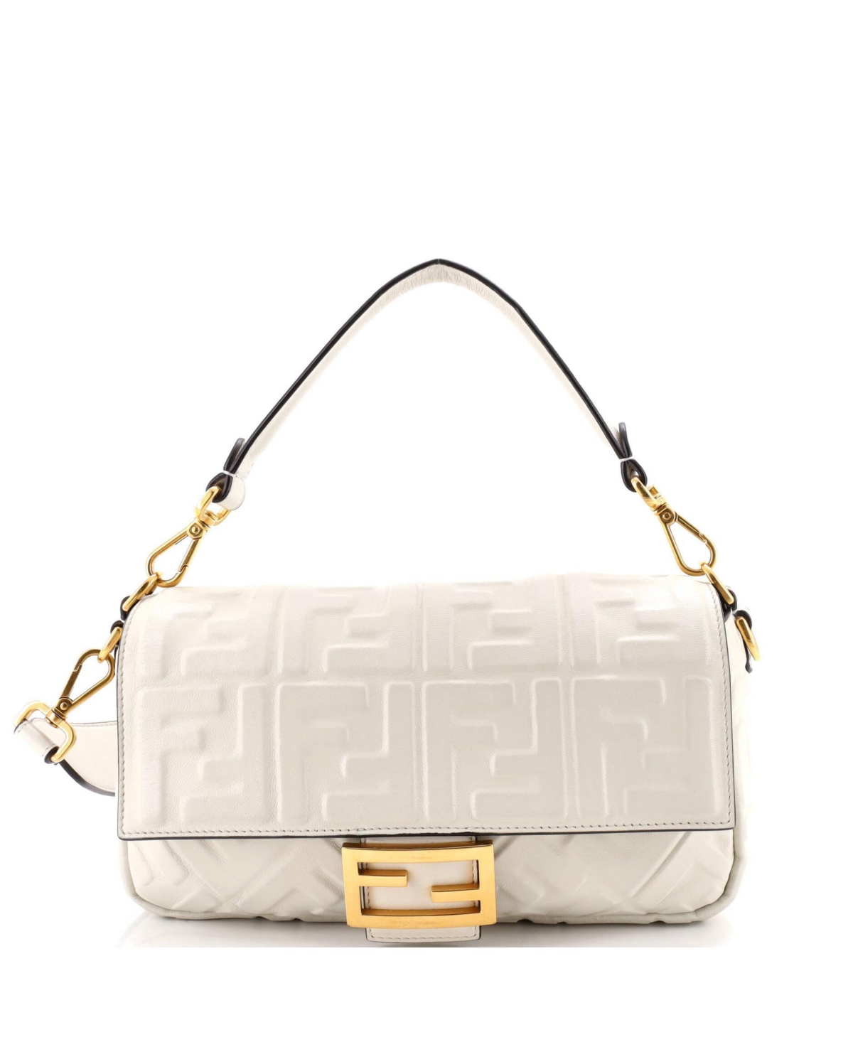 Click here for Pre-Owned Fendi Medium Baguette Nm Bag Zucca Embos... prices
