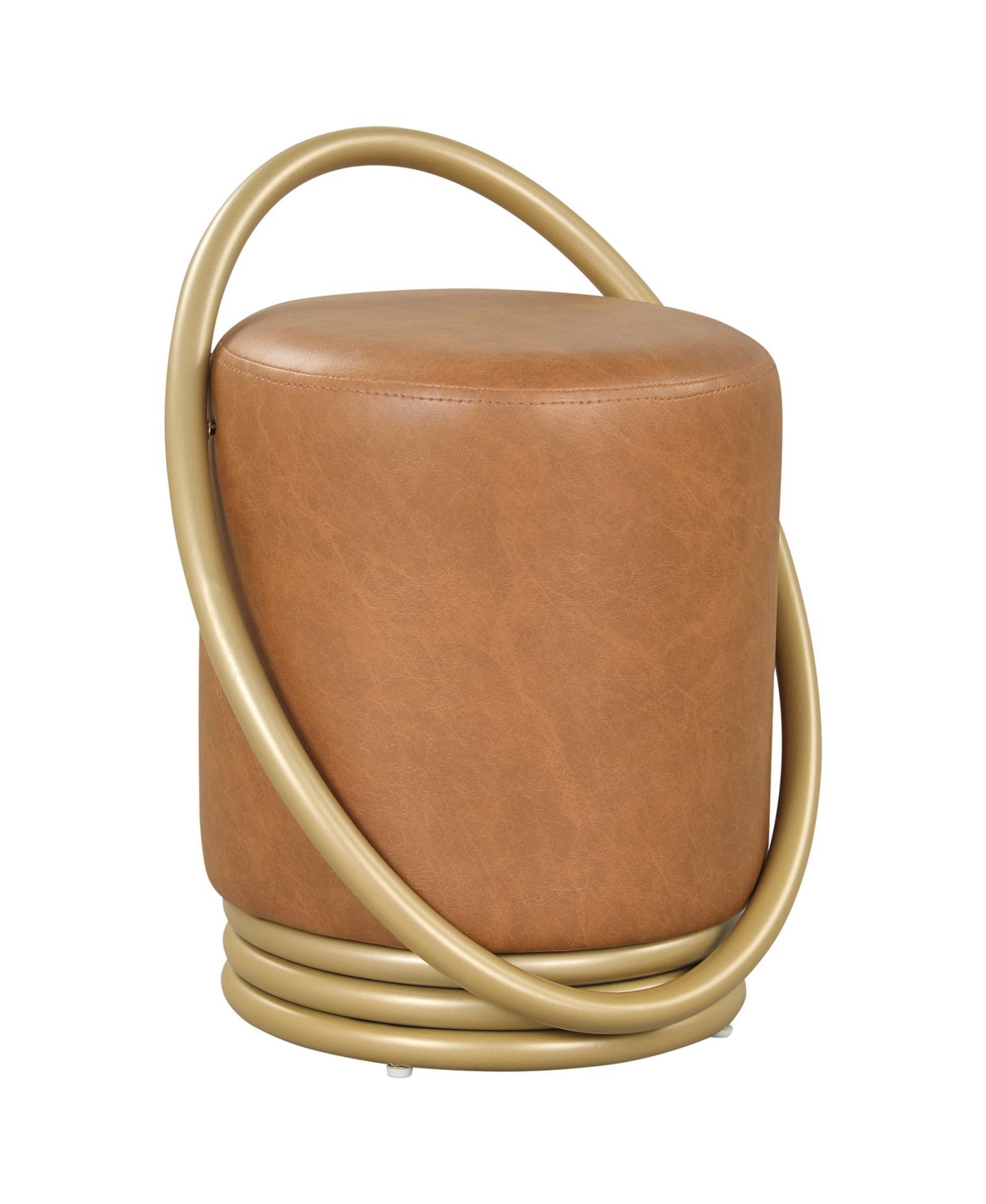 Click here for Gymax Round Vanity Stool Faux Leather Makeup Chair... prices