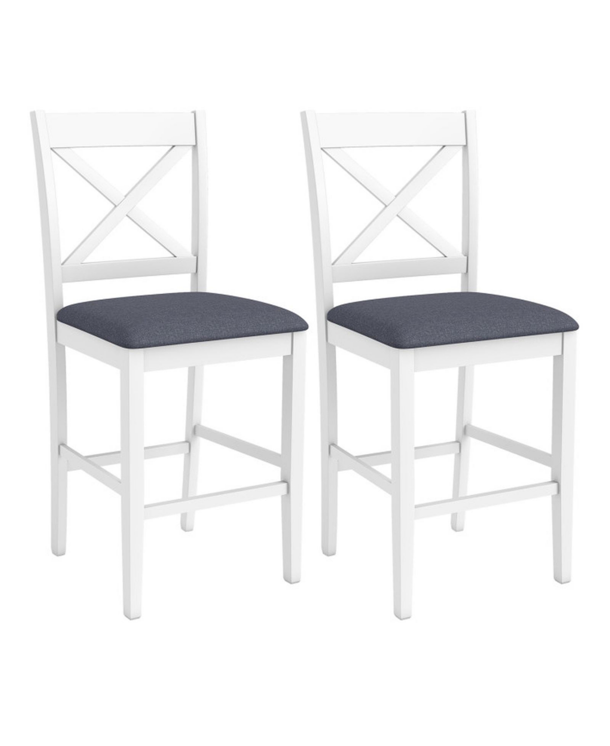 Click here for Sugift X-Back Bar Stools Set of 2 Counter Height S... prices