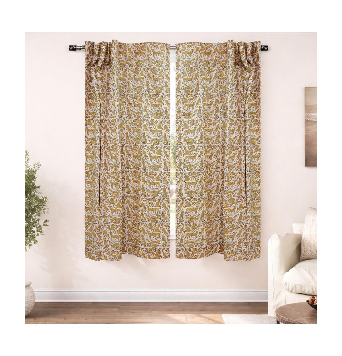 Click here for Fabdivine Gheravan Mustard Boho Animal Block Print... prices