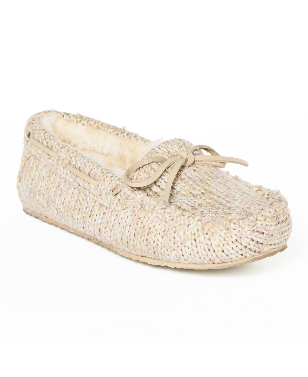 Click here for Minnetonka Womens Comfy Moc Sparkle Knit Slippers... prices
