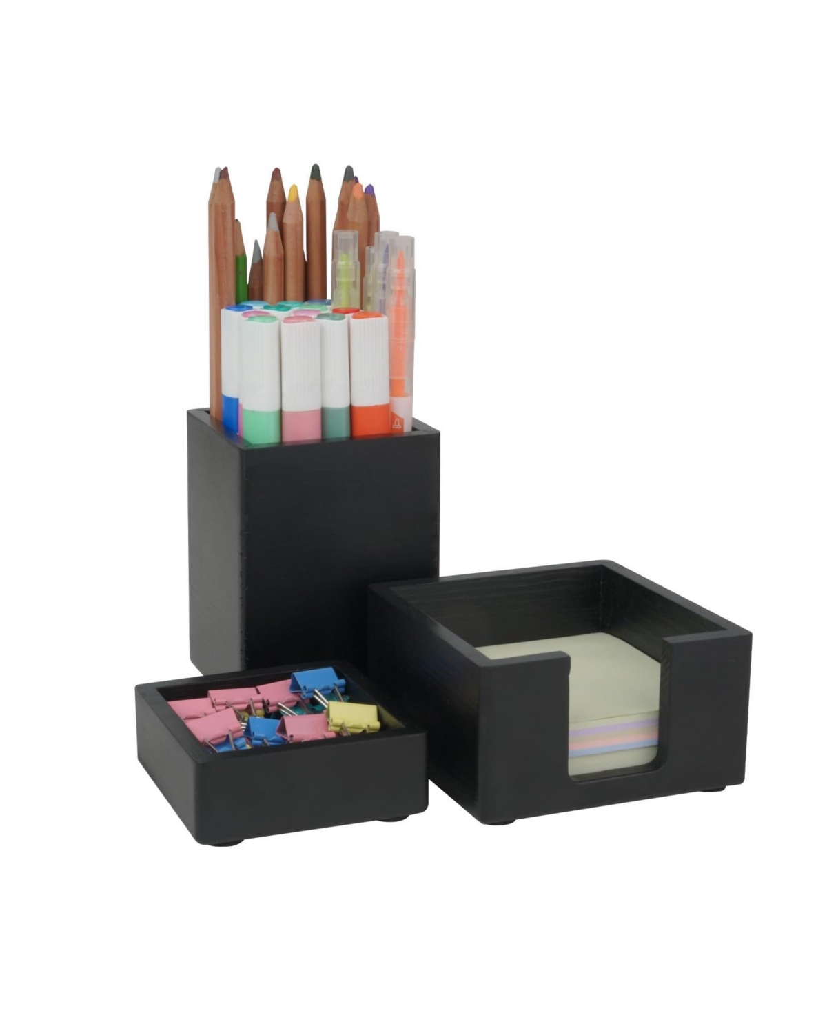 Click here for Danrong Brown Wooden Desk Organizer Set Pen Holder... prices