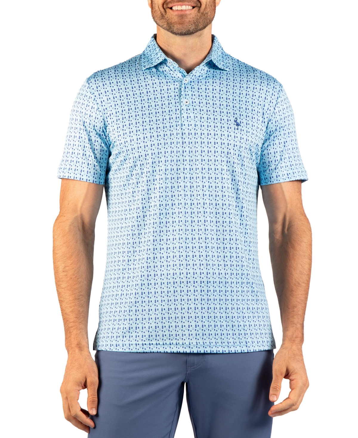 Click here for TailorByrd Mens Bottoms Up Performance Polo - Aqua prices