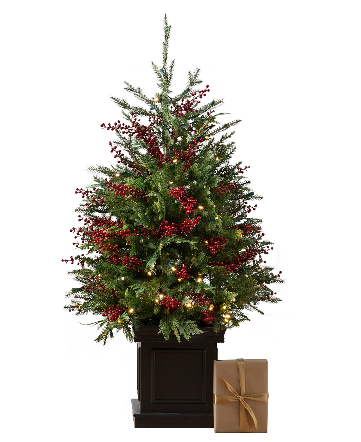 Click here for Balsam Hill 4 ft Outdoor Berry Pre-Lit Potted Tree... prices