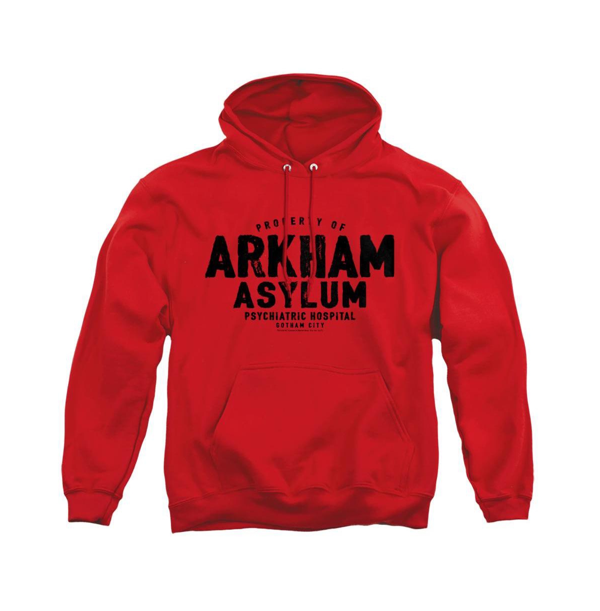 Click here for Batman Mens Arkham Asylum Pull-Over Hoodie - Red prices