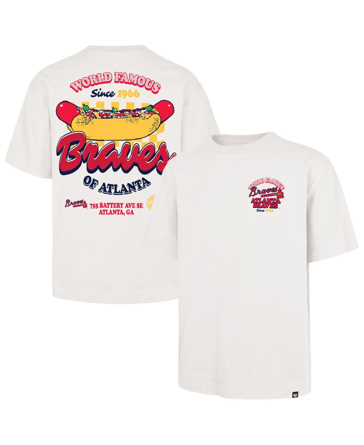 Click here for 47 Brand Mens Cream Atlanta Braves Glizzy T-Shirt... prices