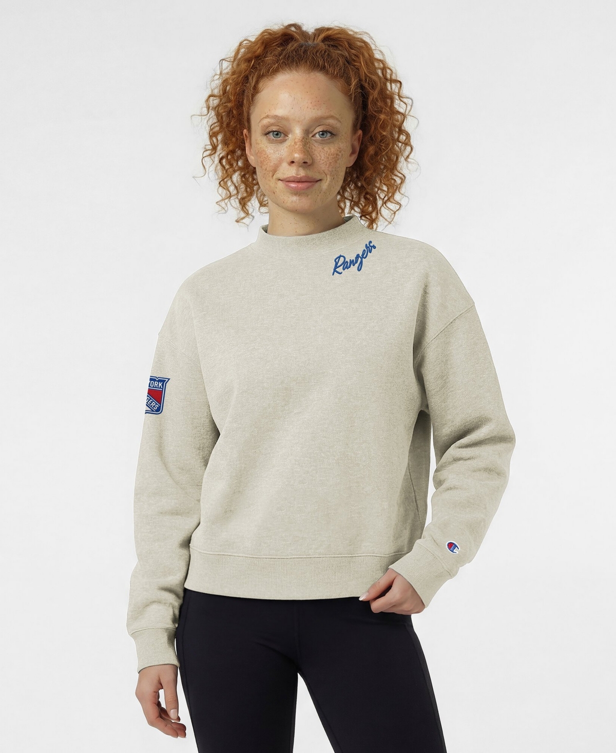 Click here for Champion Womens New York Rangers Collar Script Tri... prices