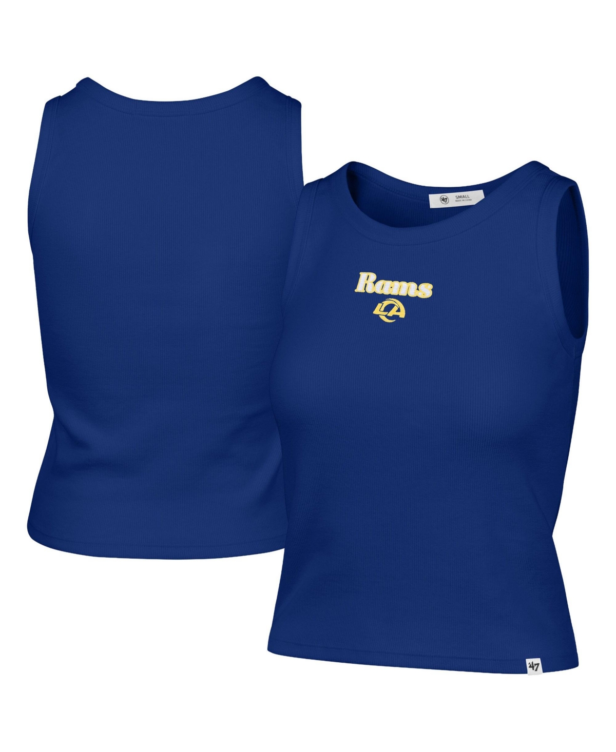 Click here for 47 Brand Womens Los Angeles Rams Ribbed Cropped Co... prices
