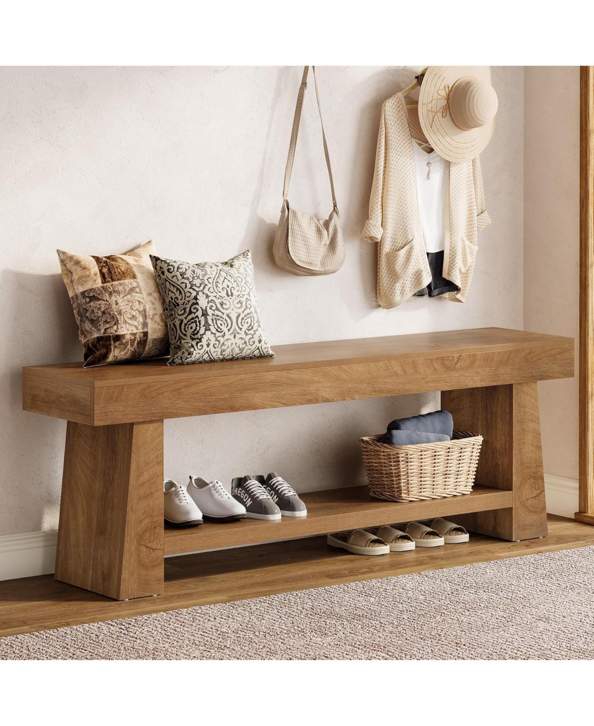 Click here for Tribesigns Wooden Entryway Bench with Shoe Storage... prices