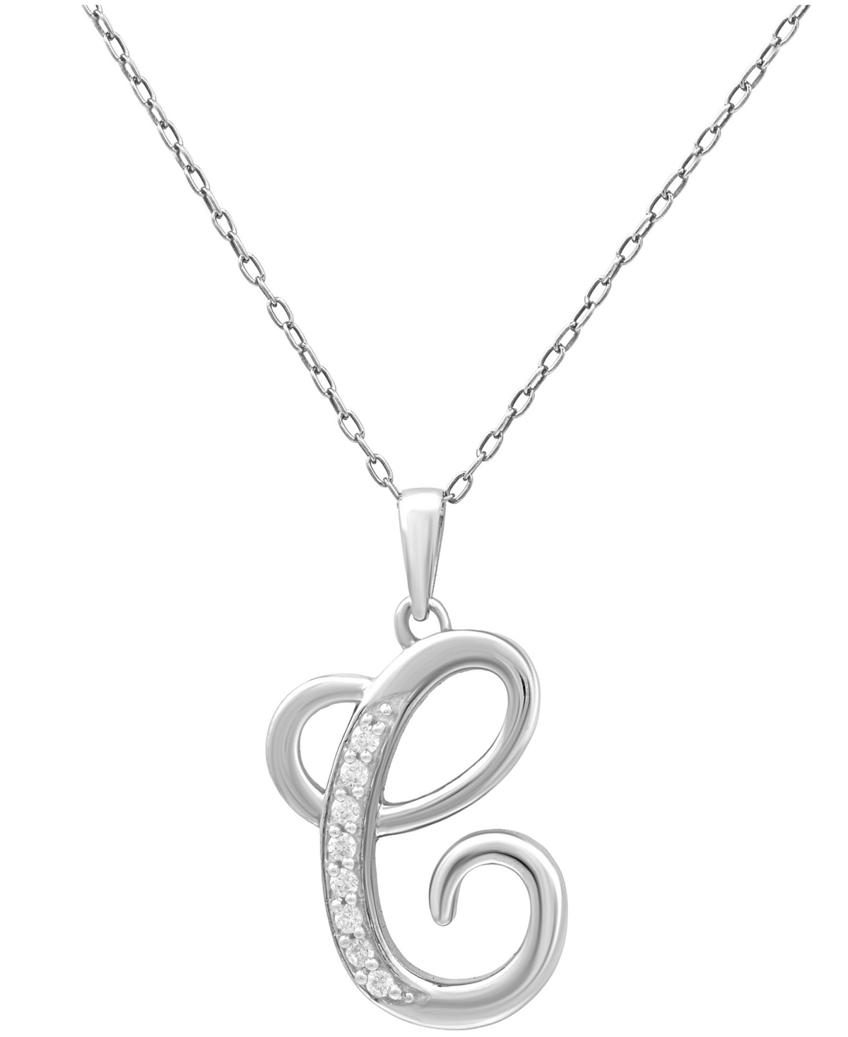 Click here for Diamond C Initial 18 Pendant Necklace (1/10 ct. t.... prices