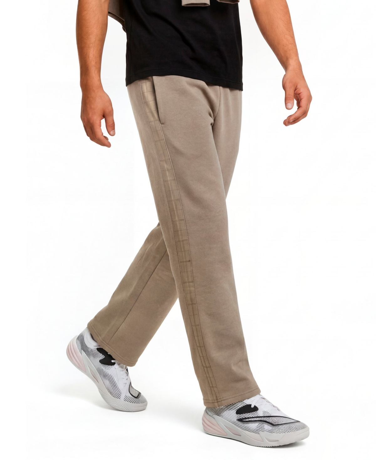 Click here for Puma Mens Tartan Wide-Leg Solid Pants - Mouse Gray prices