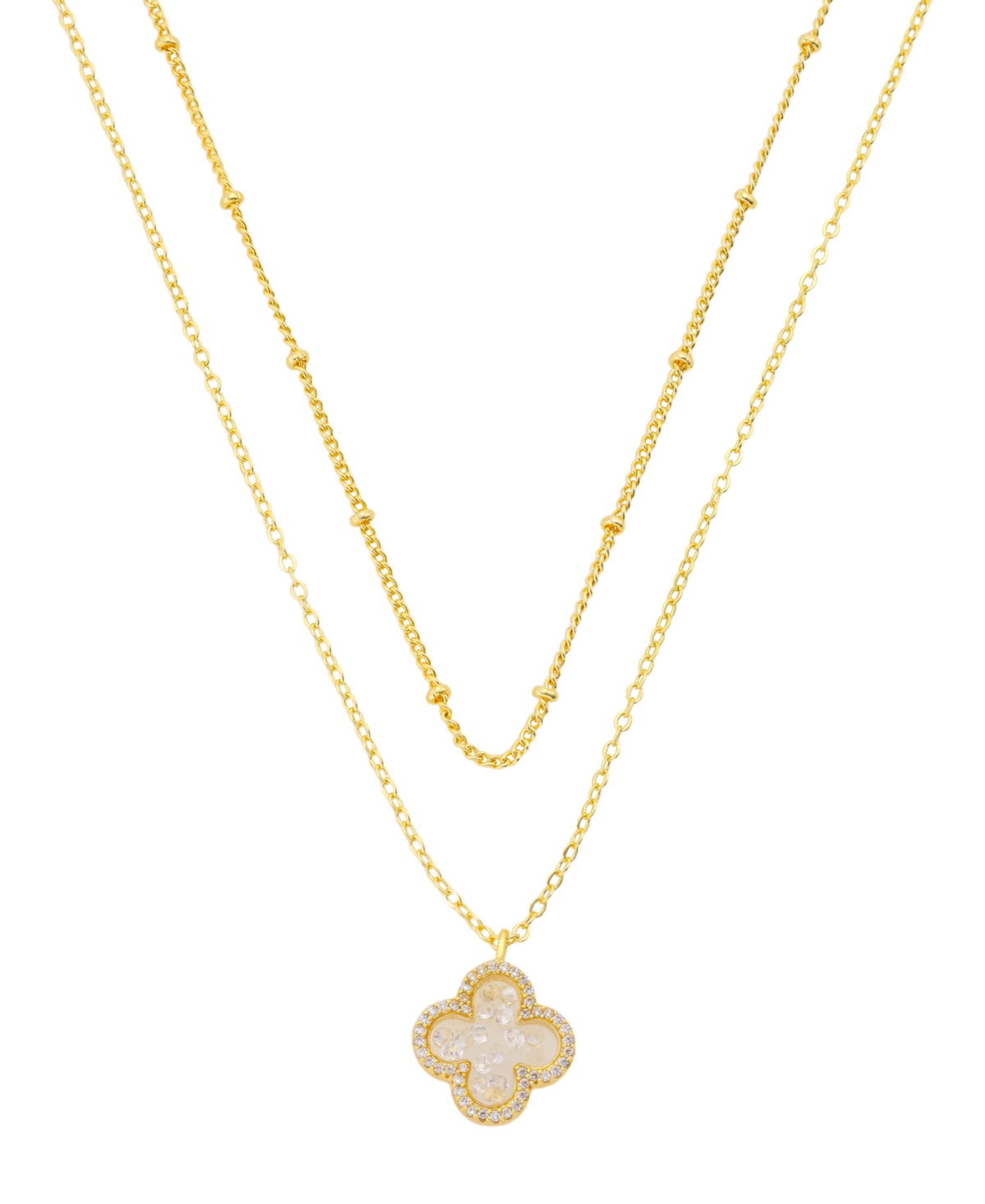 Click here for Unwritten Cubic Zirconia Gold-Plated Clover with C... prices