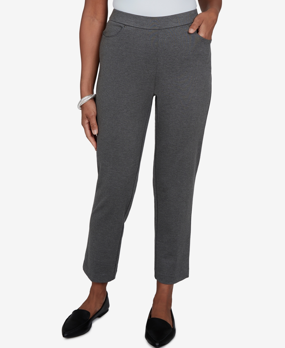 Click here for Alfred Dunner Petite Pull-On Mid-Rise Pants - Char... prices