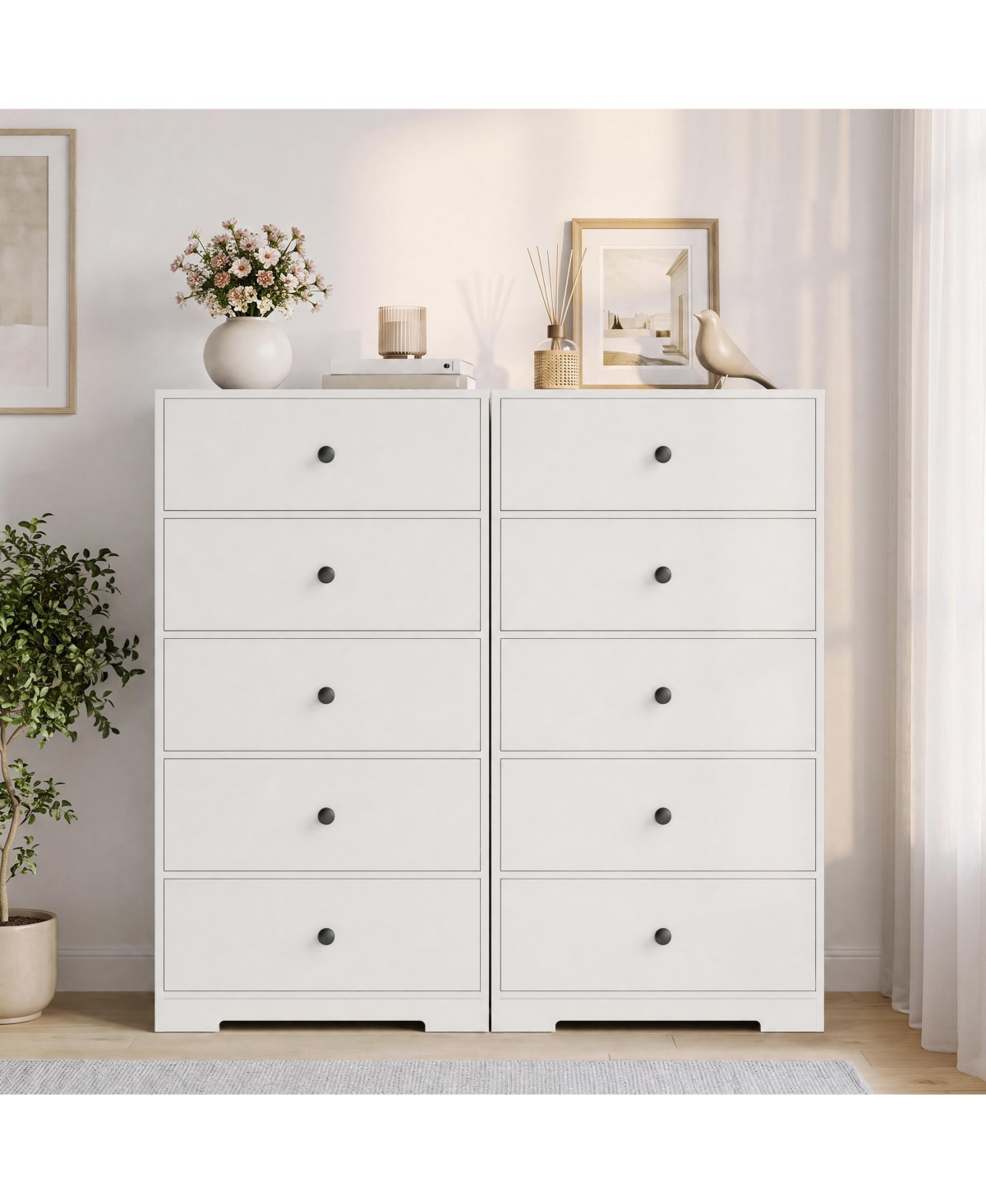 Click here for Gaomon 2 Set of Tall Vertical 5 Drawer Dresser  Ch... prices