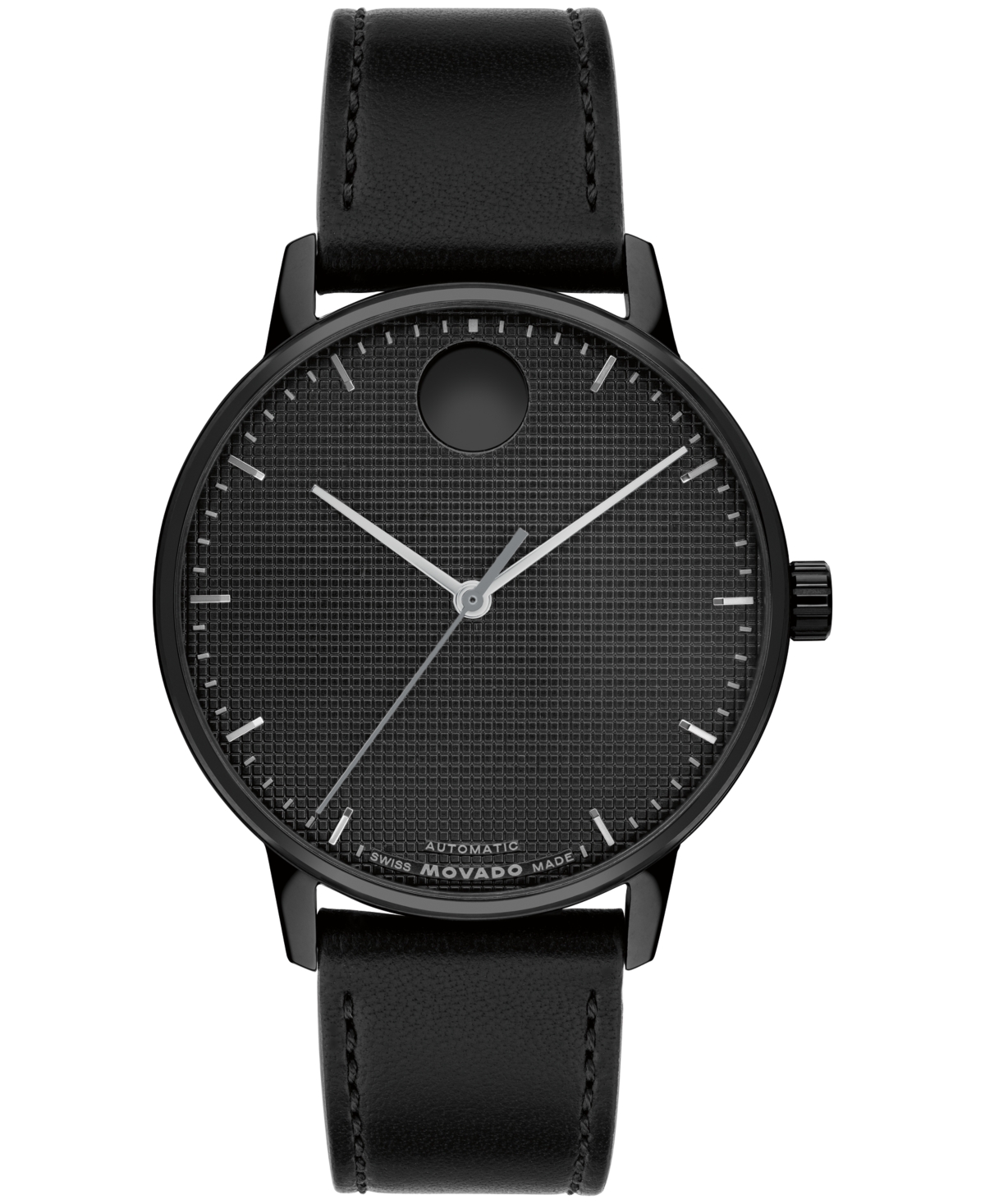 Click here for Movado Mens Movado Face Automatic Black Leather Wa... prices