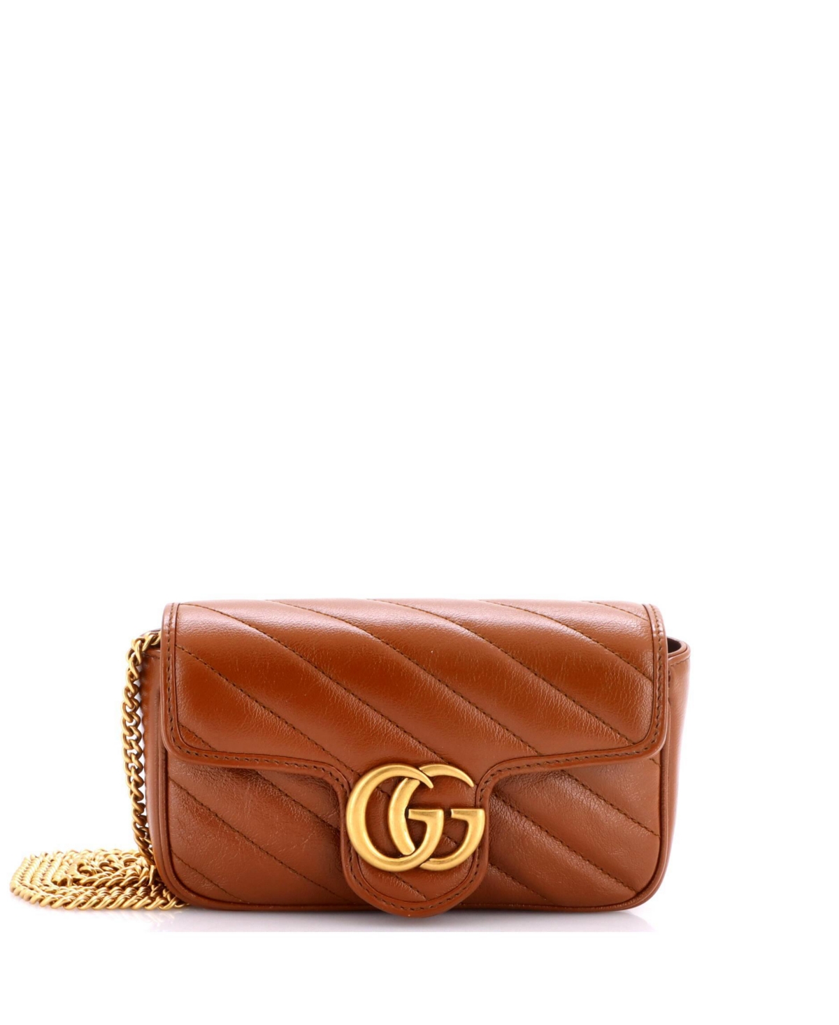 Click here for Pre-Owned Gucci Super Mini Gg Marmont Flap Bag Dia... prices