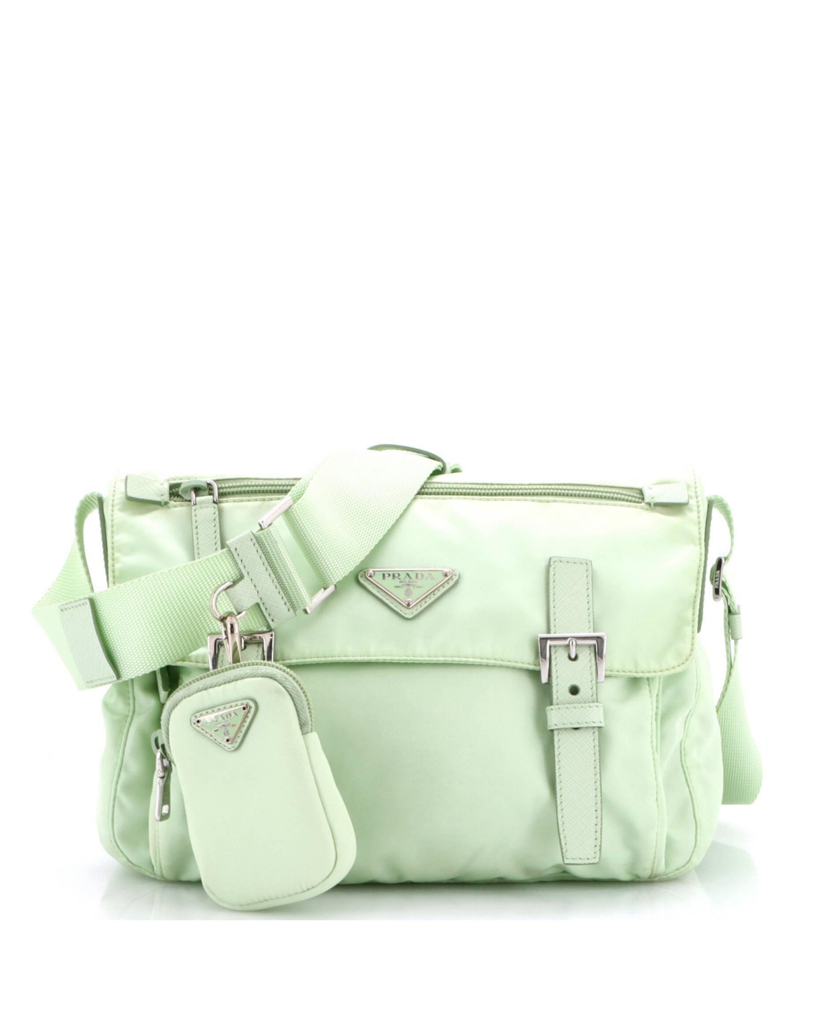 Click here for Pre-Owned Prada Medium Double Buckle Flap Messenge... prices
