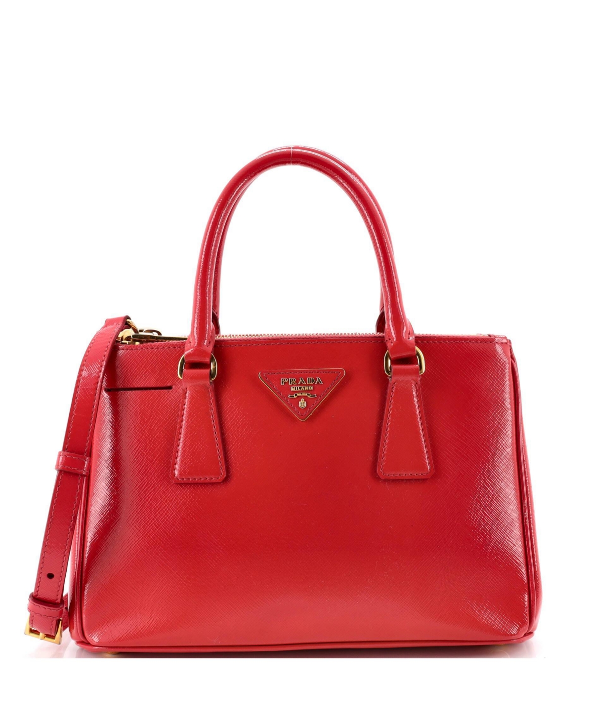Click here for Pre-Owned Prada Mini Double Zip Lux Tote Vernice S... prices