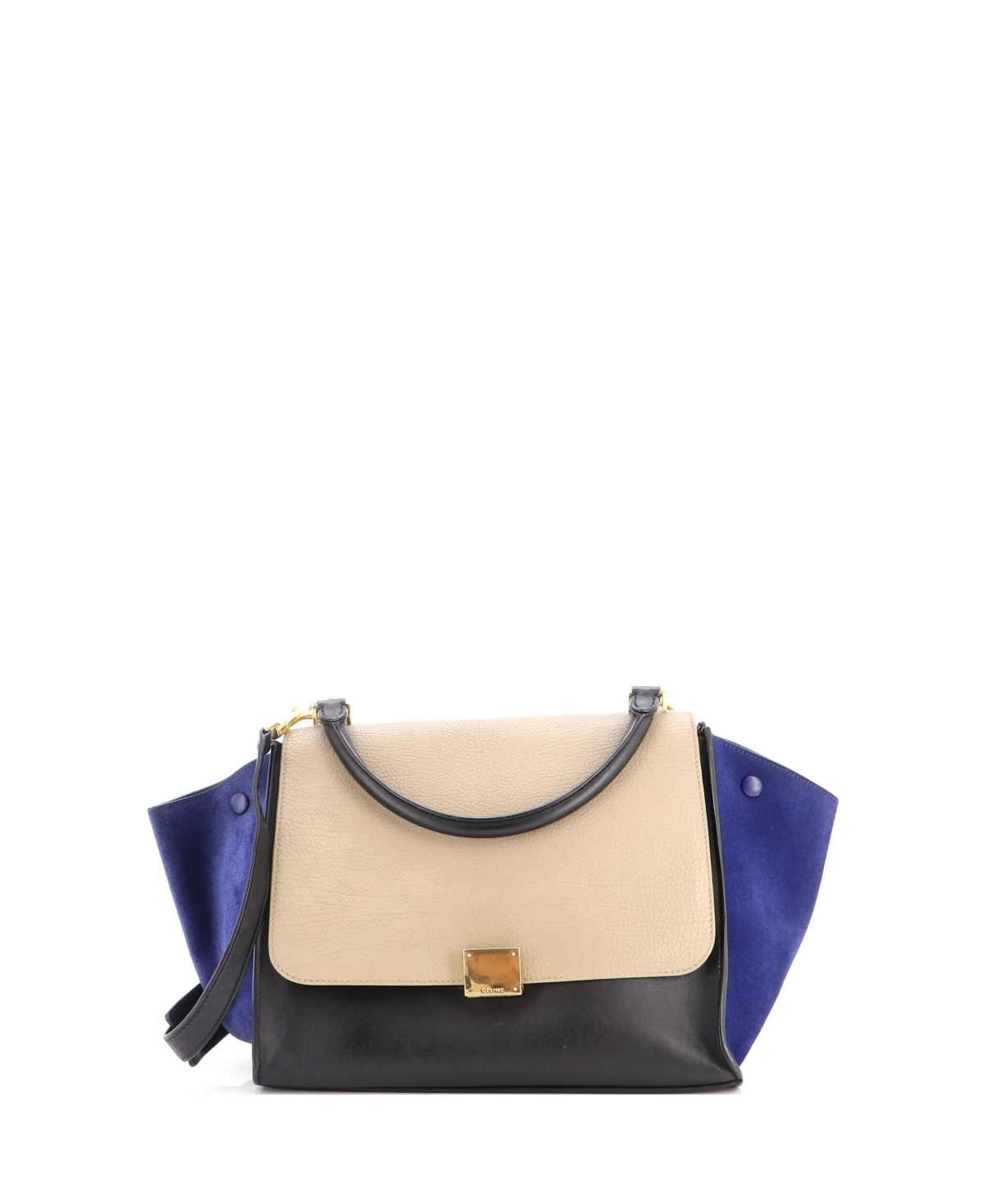Click here for Pre-Owned Celine Medium Tricolor Trapeze Bag Leath... prices