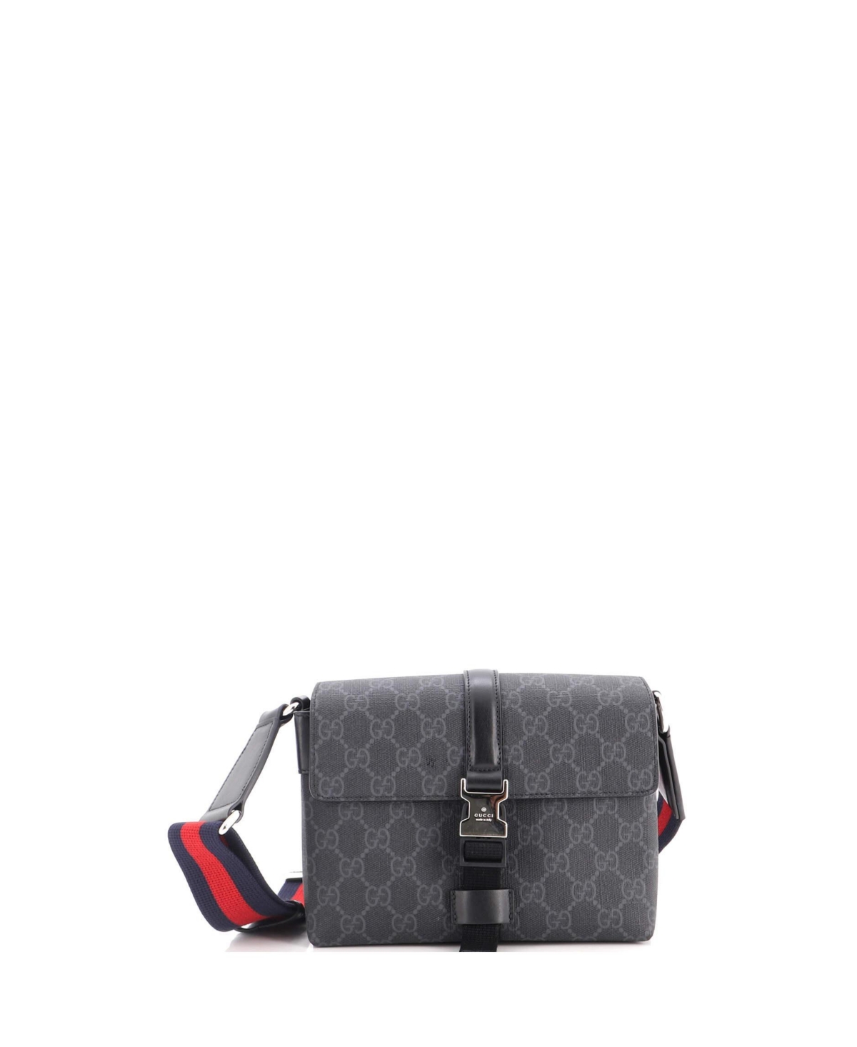 Click here for Pre-Owned Gucci Mini Front Buckle Web Messenger Ba... prices