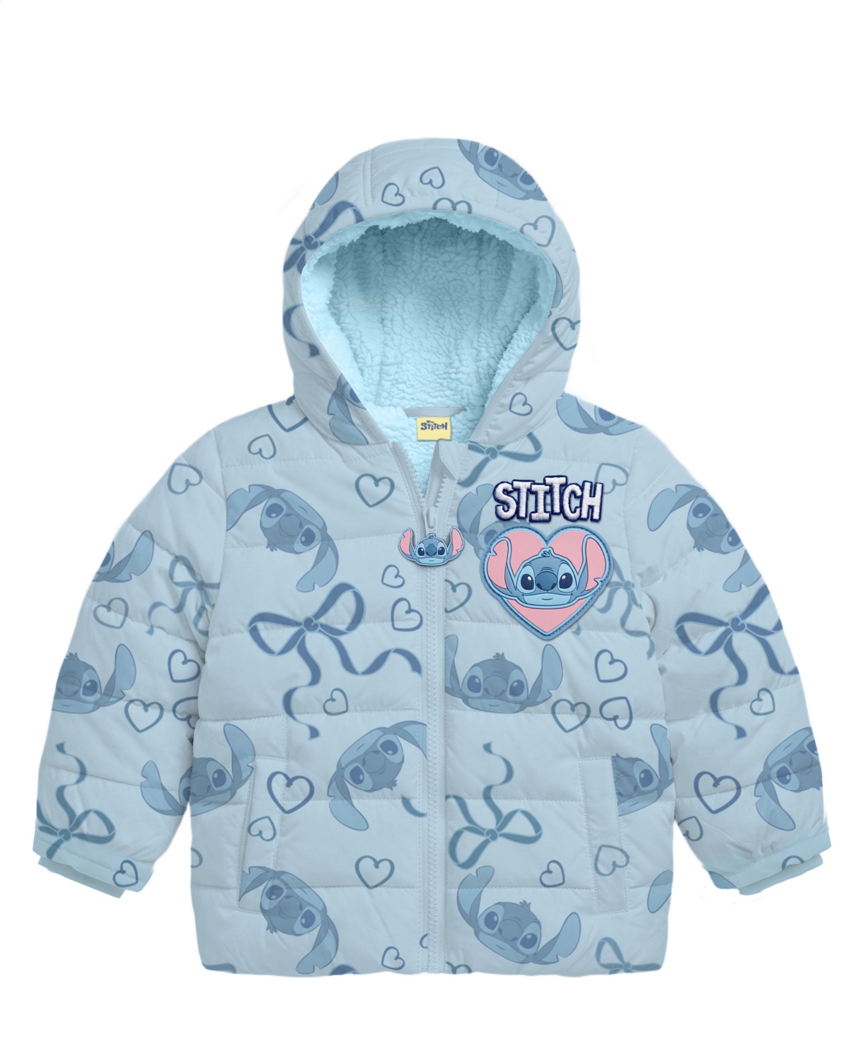 Click here for Lilo & Stitch Girls 4-6X Hooded Puffer Jacket - Bl... prices