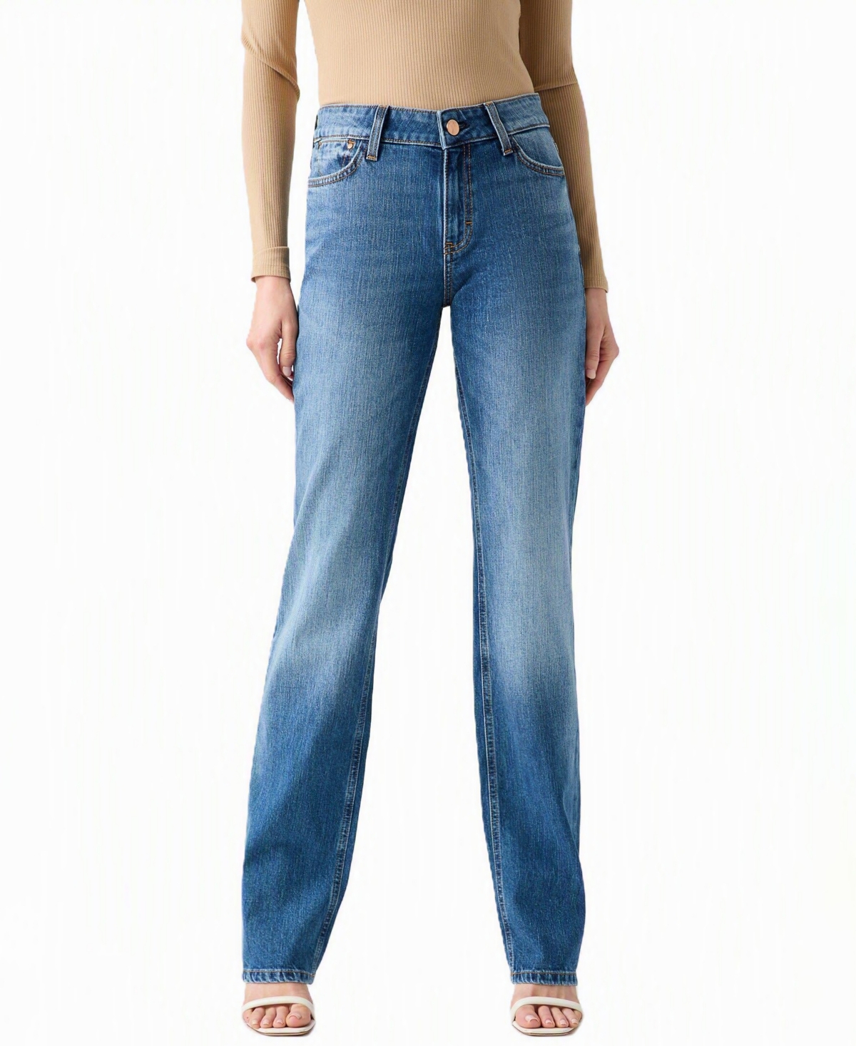 Click here for Guess Womens Nicky Straight-Leg Mid-Rise Jeans - L... prices