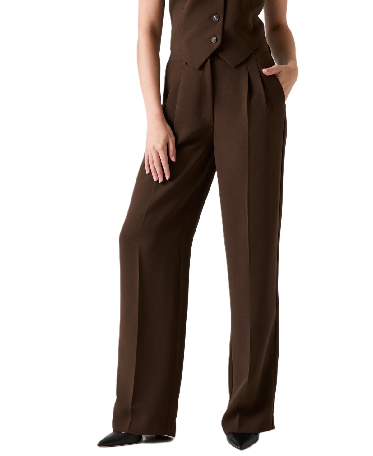 Click here for Guess Womens Theoline Perfect Pant High-Rise Wide-... prices