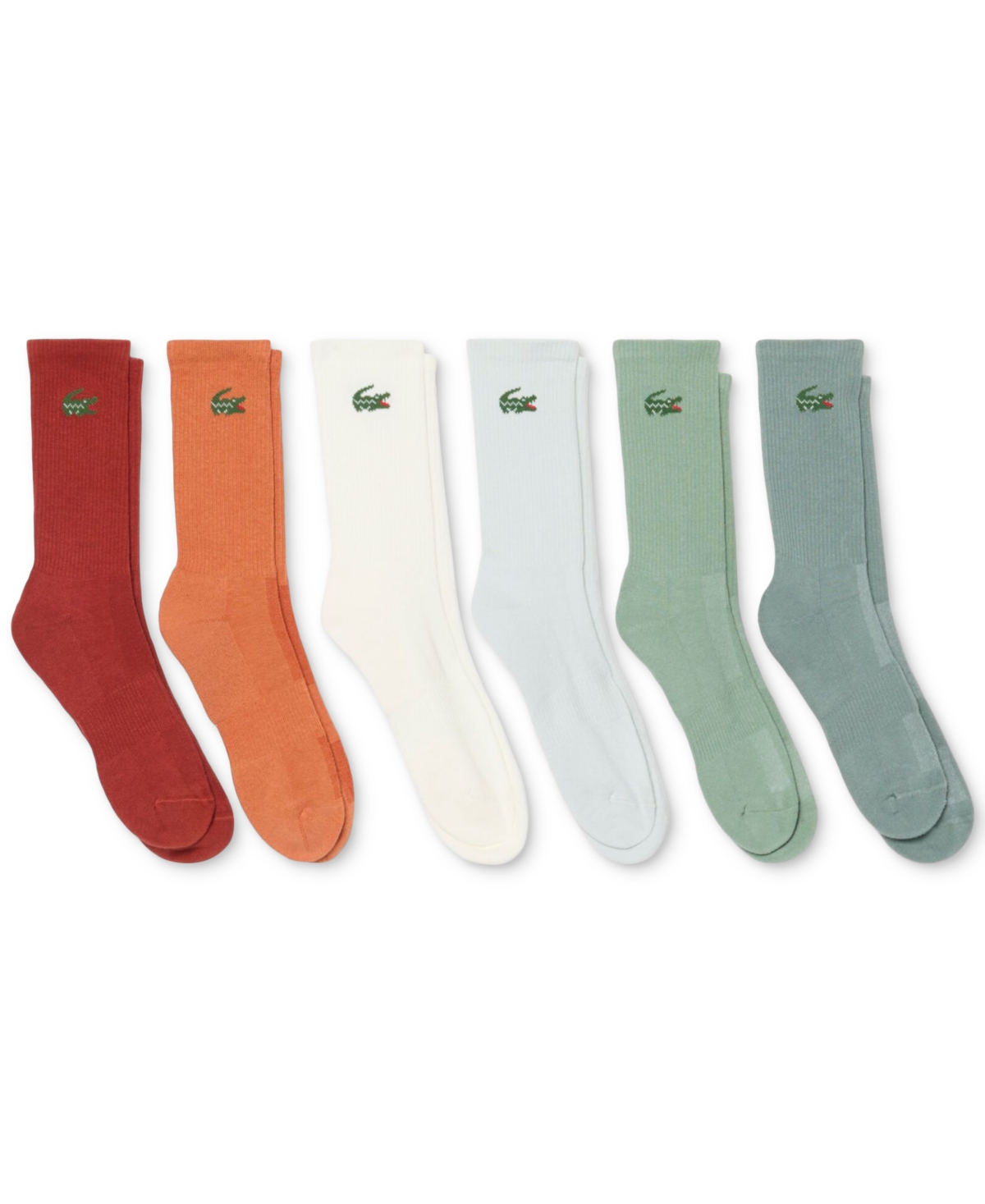 Click here for Lacoste Mens Ribbed Cotton-Blend Crew Socks  6-Pac... prices