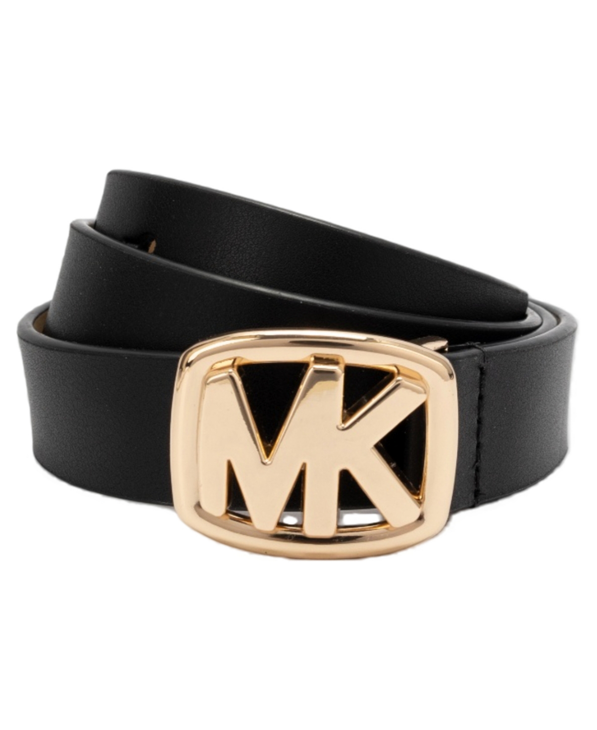 Click here for Michael Michael Kors Mk Buckle Leather Belt - Blac... prices