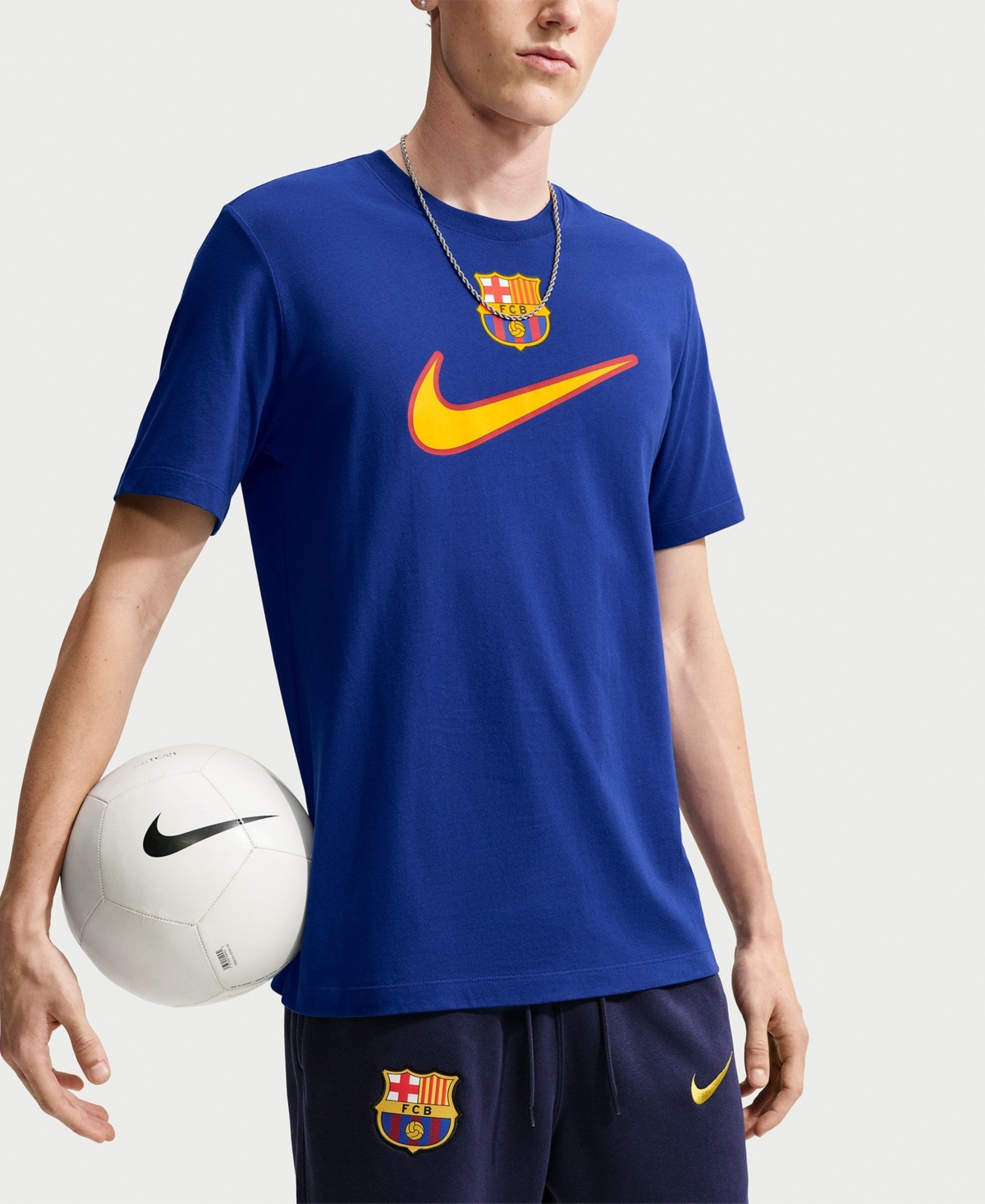 Click here for Nike Mens Royal Barcelona Swoosh T-Shirt - Royal prices