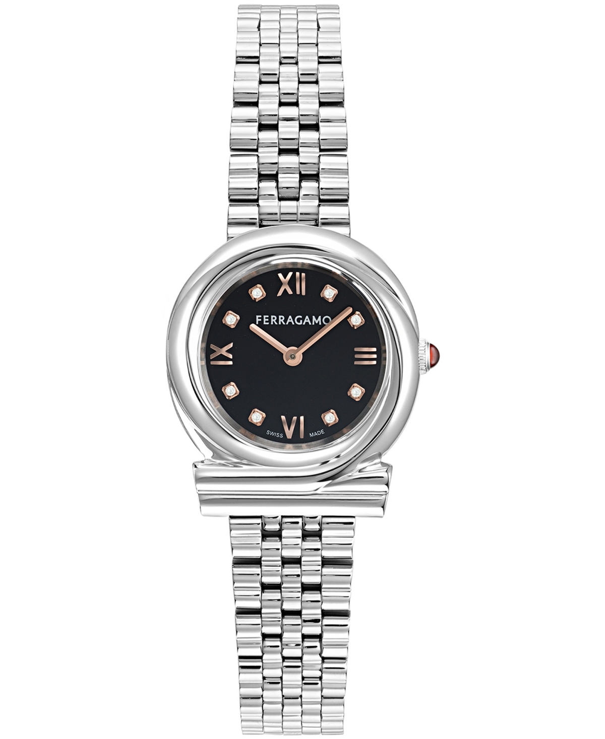 Click here for Ferragamo Womens Silver Stainless Steel Bracelet W... prices