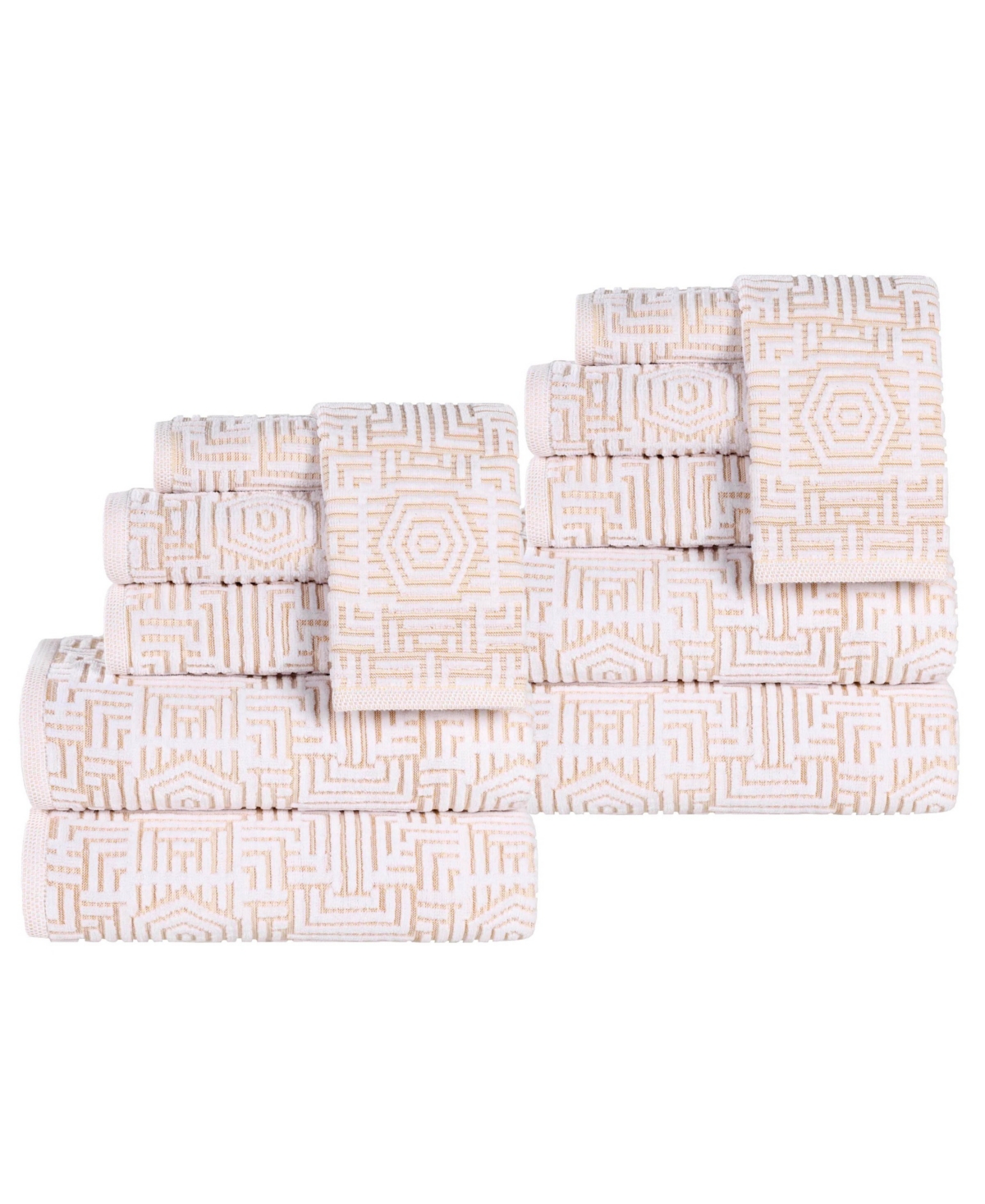 Click here for Superior Jasper Cotton 12-Piece Towel Set - Gold prices