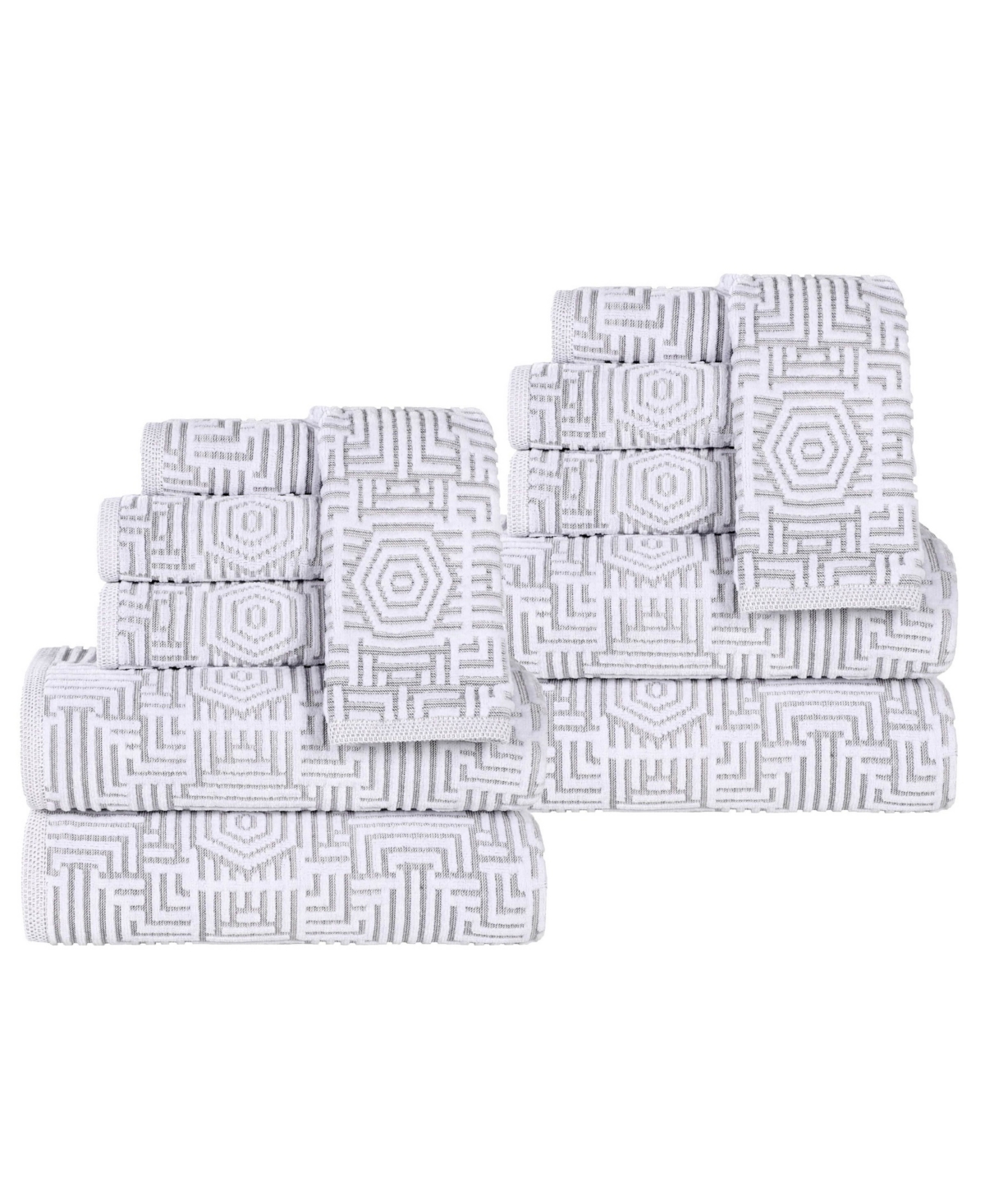 Click here for Superior Jasper Cotton 12-Piece Towel Set - Platin... prices