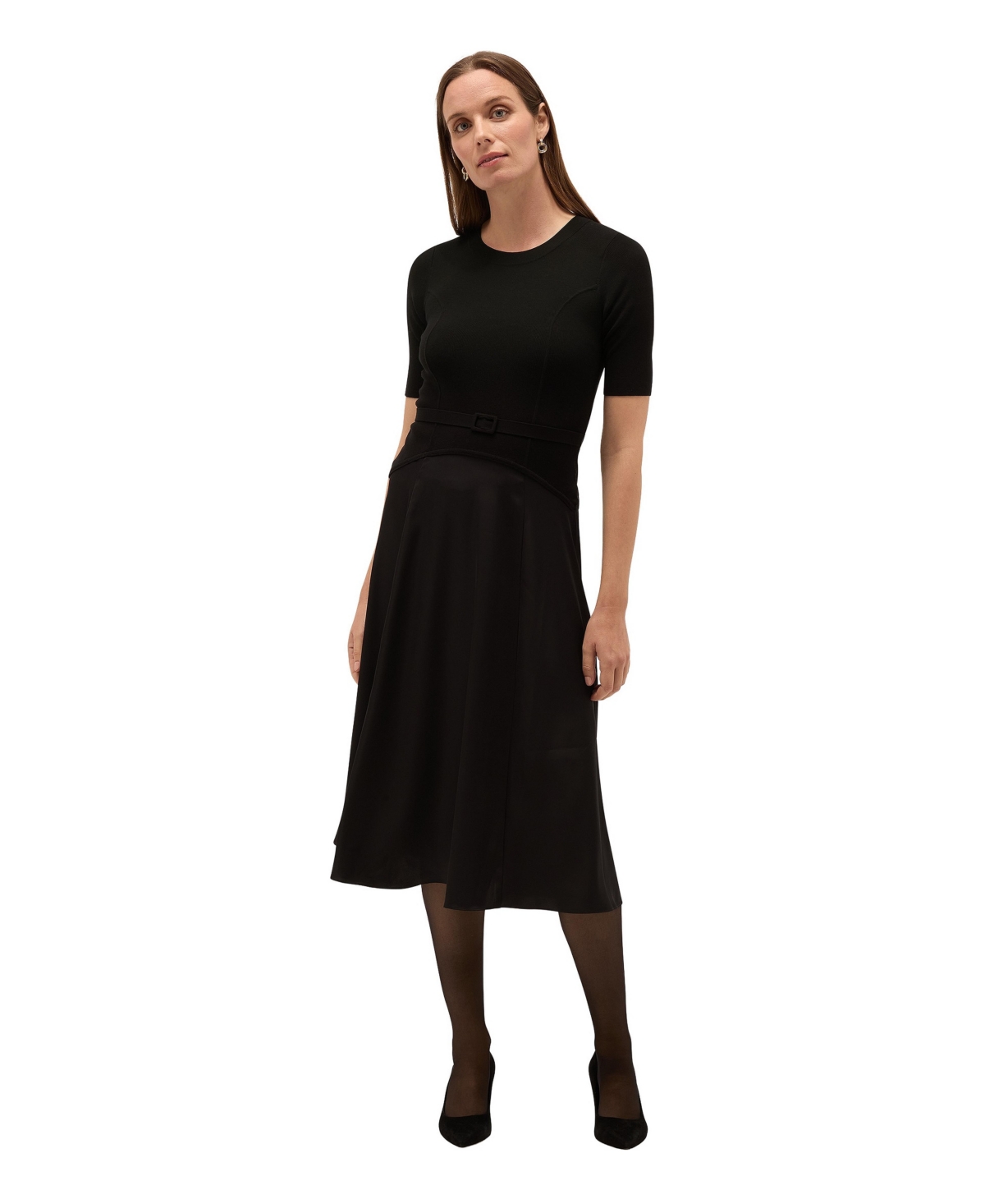 Click here for Hobbs London Womens Lucinda Knitted Dress - Black prices