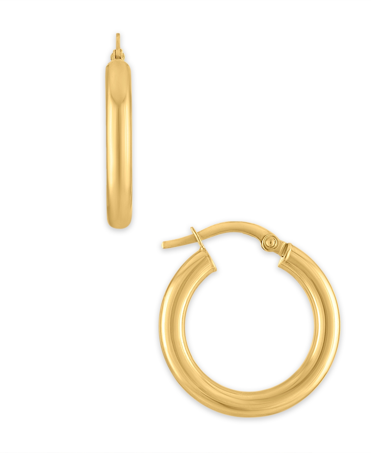 Click here for Macys Polished Click-Top Hoop Earrings in 10k Yell... prices