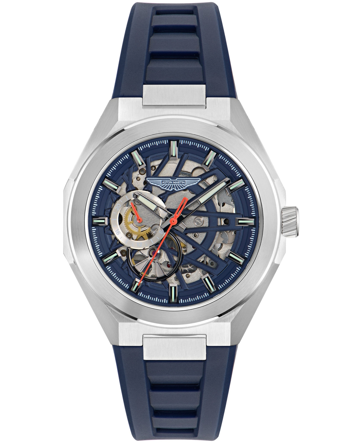 Click here for Aston Martin Mens Automatic Three-Hand Blue Silico... prices