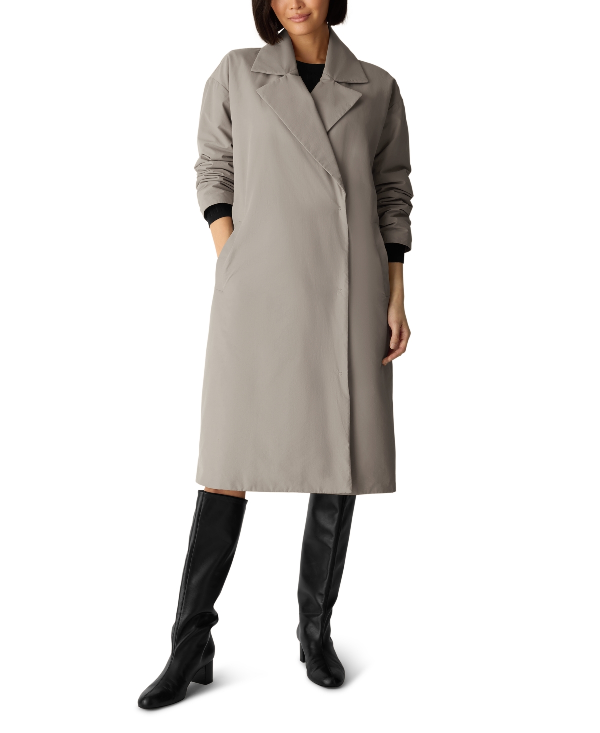 Click here for Eileen Fisher Womens Padded-Lightweight Trench Coa... prices