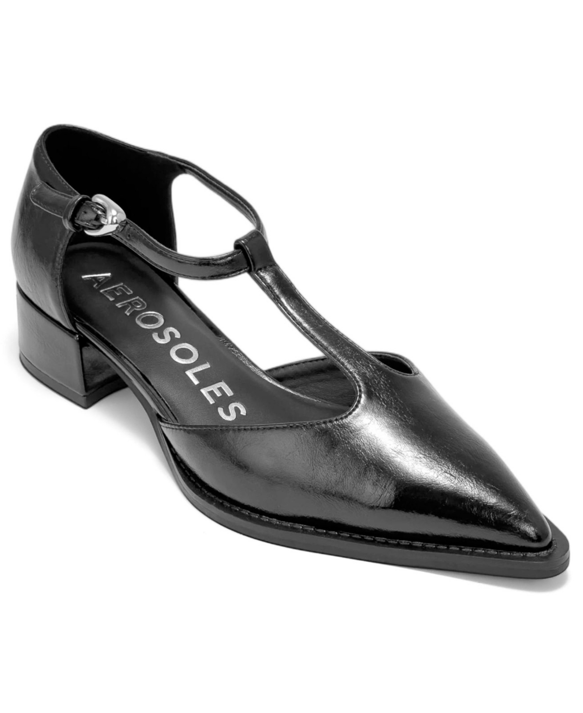 Click here for Aerosoles Womens Mona Tailored Pointed Toe T-Strap... prices