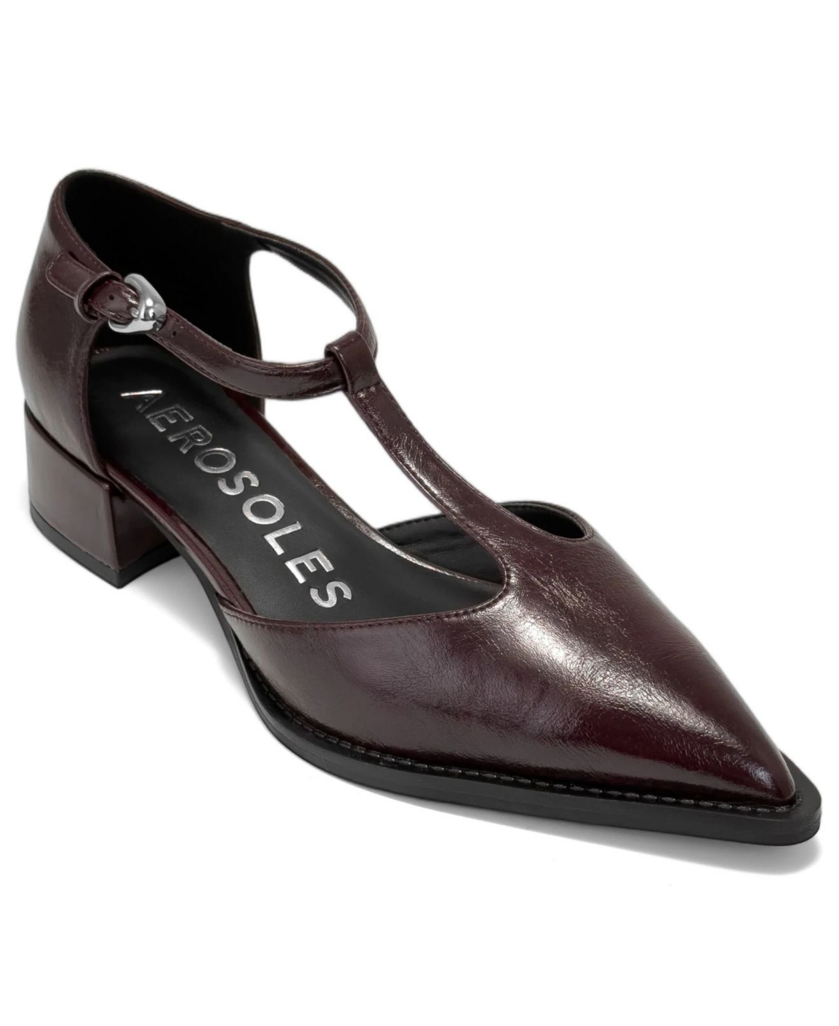 Click here for Aerosoles Womens Mona Tailored Pointed Toe T-Strap... prices